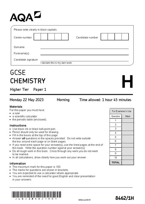 Aqa Gcse Chemistry Paper 2 Key Topics And Concepts Overview Studocu