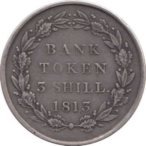 1813 Silver Bank Token Three Shilling Vf Bank Token Cambridgeshire