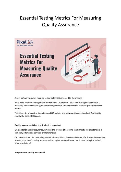 Essential Testing Metrics For Measuring Quality Assurance By Pixelqa