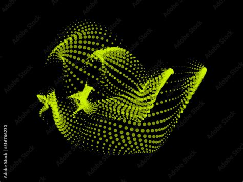 3d Dynamic Node Of Big Data Dots Science Wave Infinity Sinusoid Line