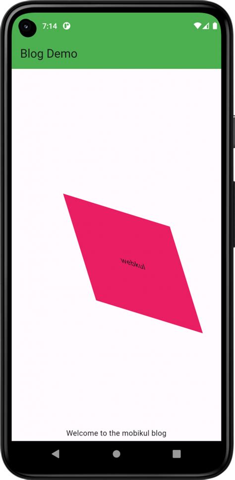 Transform Widget In Flutter Mobikul