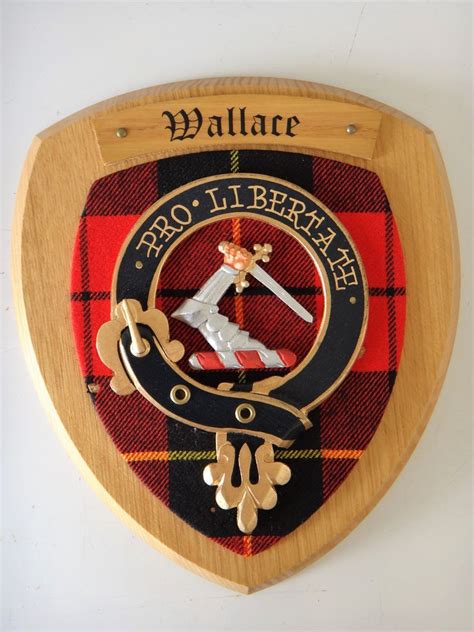 Vintage Scottish Clan Wallace For Liberty Wood And Tartan