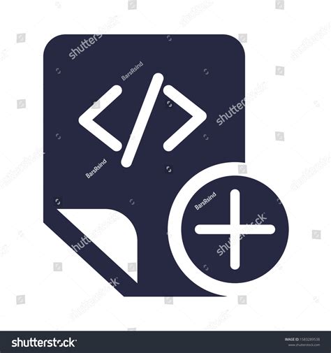 Coding Script File Adding Symbol Glyph Stock Vector Royalty Free 1583289538 Shutterstock