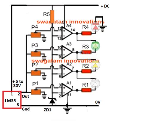 LED Temperature Indicator Circuit Homemade Circuit Projects