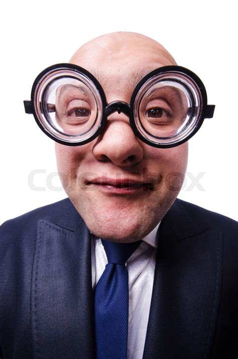 Funny Man With Glasses On White Stock Image Colourbox