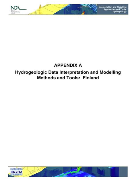 Hydrogeologic Data Interpretation And Modelling Methods And Tools