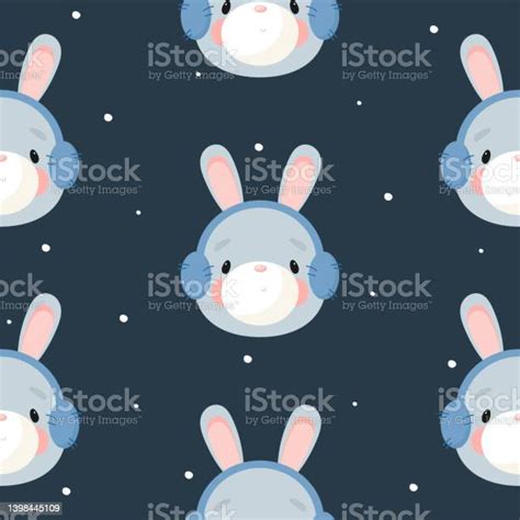 귀여운 토끼와 원활한 패턴 벡터 일러스트레이션 인사말 카드 포스터 배너 카드 팩에 인쇄 옷 직물 벽지에 인쇄 겨울에 대한 스톡 벡터 아트 및 기타 이미지 Istock