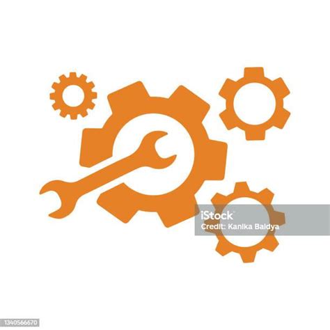 Setting Setup Configuration Optimization Icon Orange Vector Design Stock Illustration Download