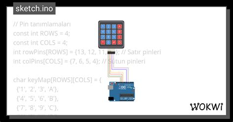 keypadkullanımıkütüphanesiz Wokwi ESP STM Arduino Simulator