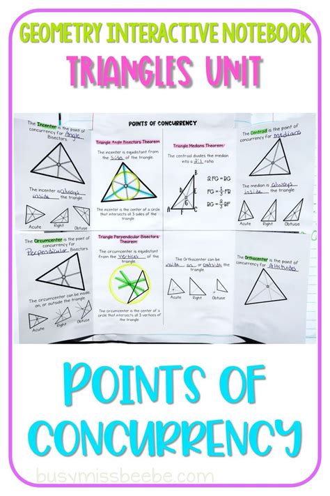 Points Of Concurrency Triangles Geometry Interactive Notebook Geometry Interactive Notebook