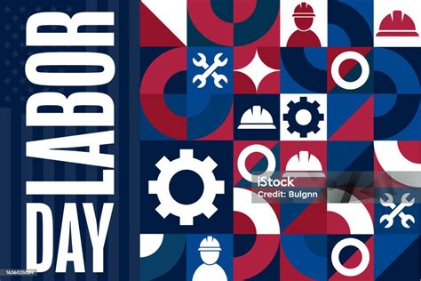 해피 노동절 휴일 개념 배경 배너 카드 텍스트 비문이있는 포스터용 템플릿 벡터 Eps10 그림입니다 미국 노동절에 대한 스톡 벡터 아트 및 기타 이미지 Istock