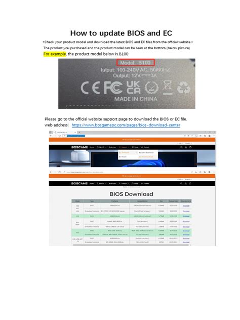 Bios And Ec Update Method Pdf Bios Booting