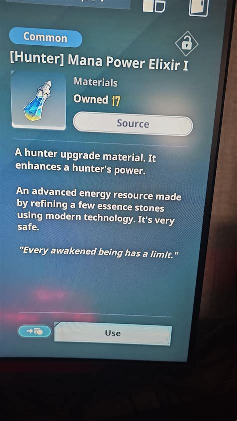 how to use hunter mana power elixirs in solo leveling arise game r sololevelingarise