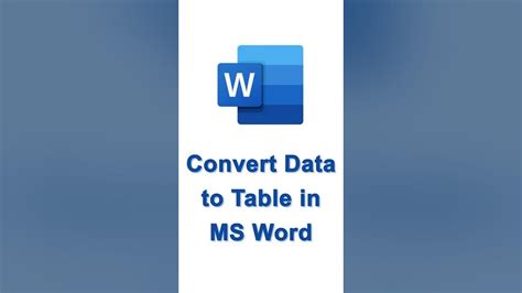 Ms Word Trick Convert Data To Table In 2 Steps Shorts Msword Youtube