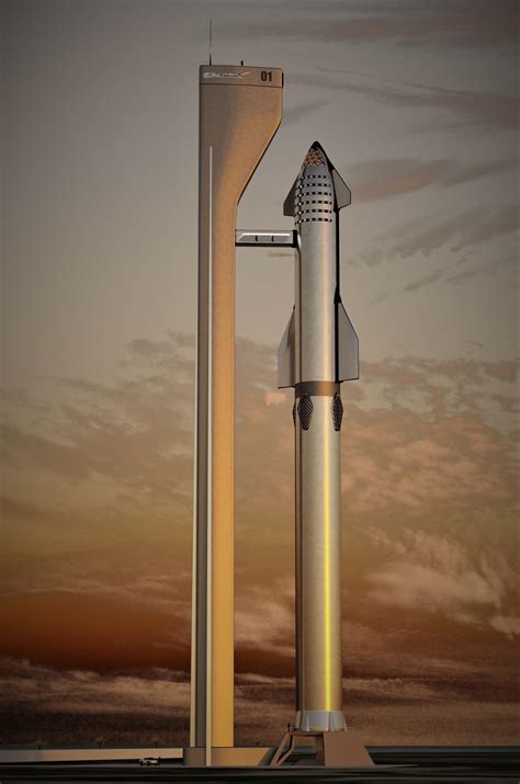 Render Of A Full Stack Starship Scrolller