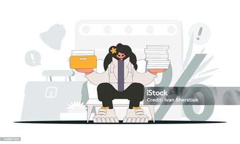 화려한 여자는 그녀의 손에 서류 더미를 들고 있습니다 경제 발전을 위해 세금을 내는 것의 중요성을 보여주는 그림 결정에 대한 스톡 벡터 아트 및 기타 이미지 Istock