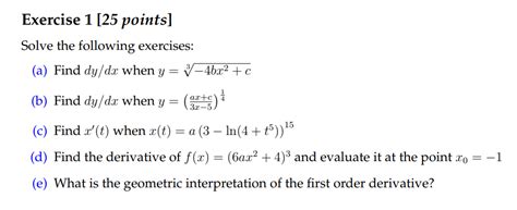 Solved Exercise Points Solve The Following Exercises Chegg