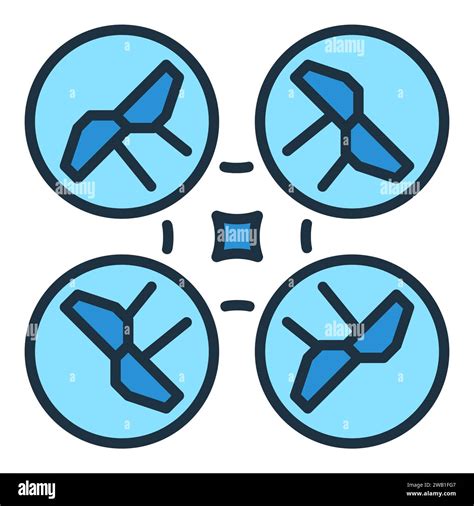 Quadrotor Vector Quadcopter Concept Colored Icon Or Symbol In Thin Line Style Stock Vector Image