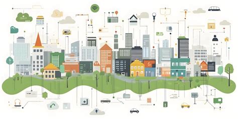 Connected Devices Forming A Smart City Layout Premium AI Generated Image