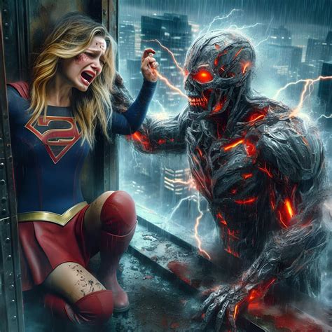 0173a Supergirl Rooftop Torture Blue Costtume By Anoyranoyranoyr On
