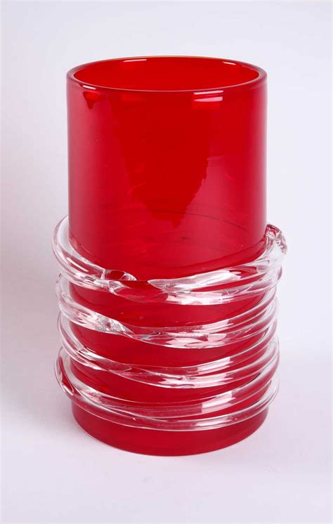Lot 108 A Red Glass Vase