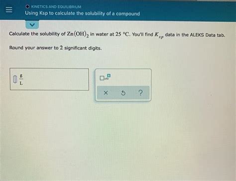 Solved KINETICS AND EQUILIBRIUM Using Ksp To Calculate The Chegg