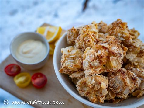 Пилешки пуканки в еър фрайър кето хрупкави панирани Vilis Time