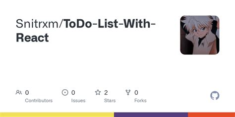 Github Snitrxm Todo List With React