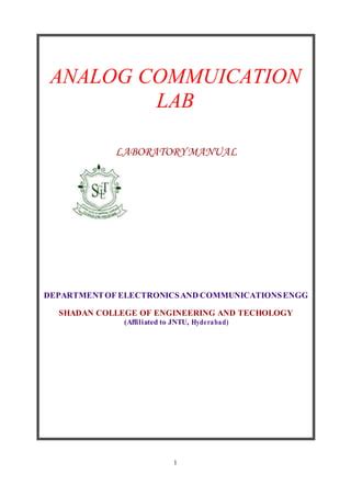 Analog Communication Engineering Lab Manual DOC Digital Audio