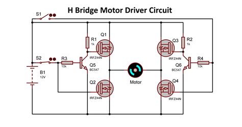 Simple H Bridge Motor Driver Circuit Diagram And Working