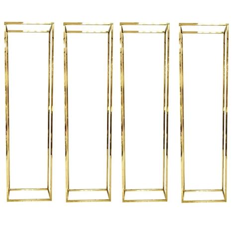 반짝이 골드 웨딩 아치 철 기둥 주각 풍선 아치 파티 생일 무대 배경 부스 소품 금속 사각형 프레임 4 개 Aliexpress