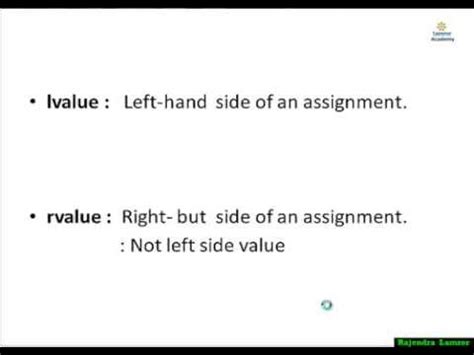 C Tutorial 26 R Value And L Value In C Programming YouTube