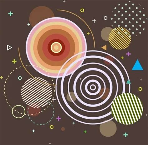 Abstract Background Geometric Design Circles Triangles Decor Vectors