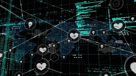 Animation Of Data Processing And World Map Over Network Of Connections Stock Video Video Of