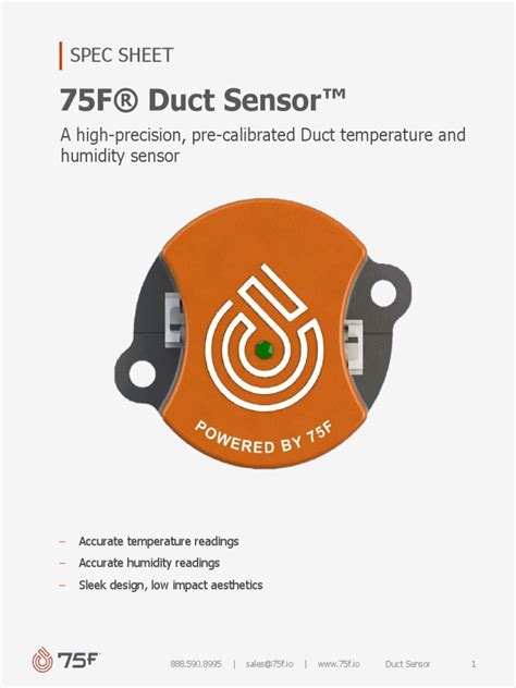 Duct Sensor V2 Spec Sheet Pdf Duct Flow Wireless Sensor Network