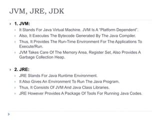 Java 1st Pptx About Java Technology Before Oops PPT