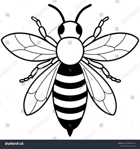 벌 꿀벌은 흰색 배경에 고립 자연주의 스톡 벡터로열티 프리 2489550319 Shutterstock