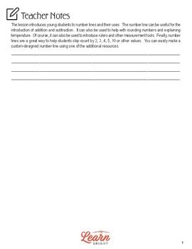 Number Lines Lesson Plan By Learn Bright Education TPT