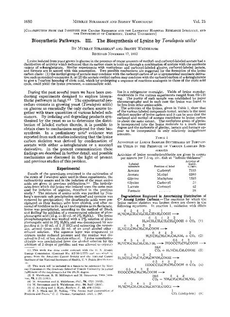 Pdf Biosynthetic Pathways Iii The Biosynthesis Of Lysine By