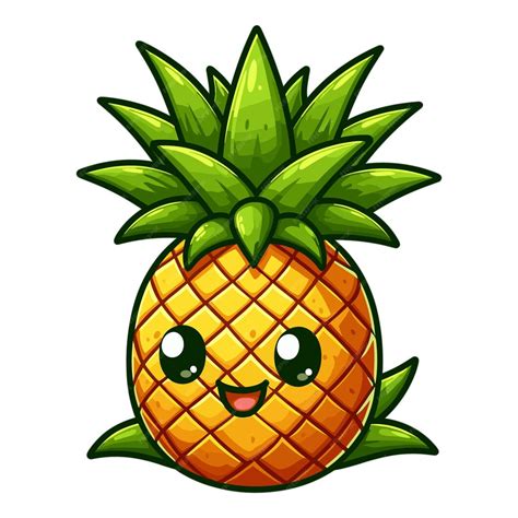 Premium Vector Cute Pineapple Cartoon Vector