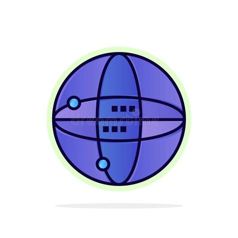 World Internet Computing Globe Abstract Circle Background Flat Color