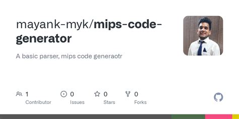 GitHub Mayank Myk Mips Code Generator A Basic Parser Mips Code Generaotr