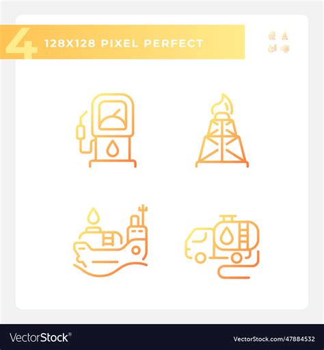 Energy Sector Gradient Linear Icons Set Royalty Free Vector