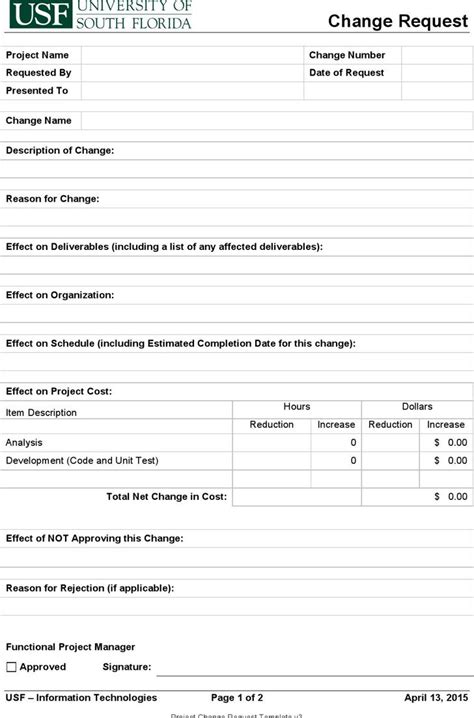 Free Change Request Template DOC PDF Page S Change Request Change Name Change Free Change Request Template DOC PDF Page S Change Request Change Name Change