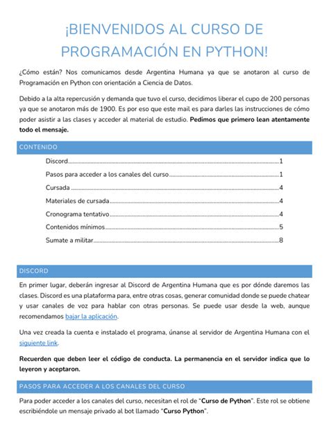 Cursopythoninstrucciones Pdf Python Lenguaje De Programación