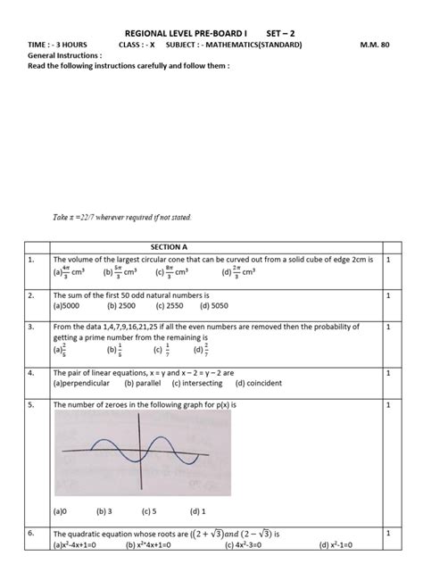X Maths Qp 2 Pdf Circle Area