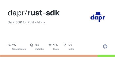 github dapr rust sdk dapr sdk for rust alpha