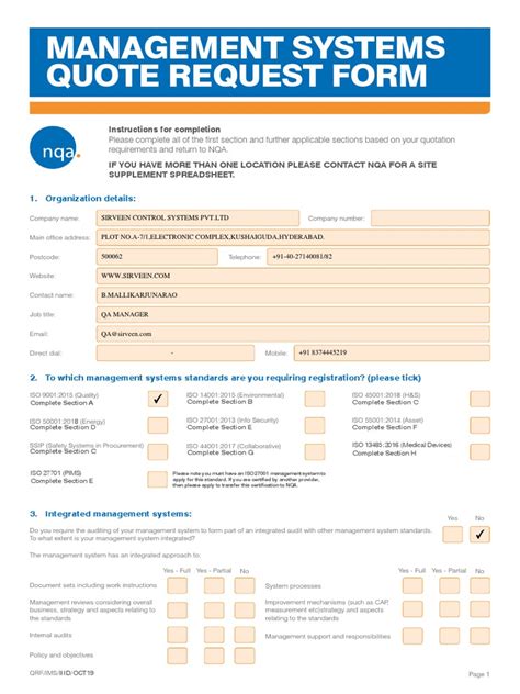 Sirveen Nqa Audit Request Form Jul20 Pdf Sterilization Microbiology Dangerous Goods