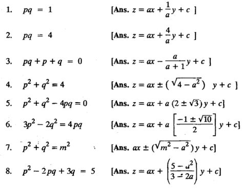 Singular Integrals Grals Solution Of Standard Types Of First Order Partial Differential
