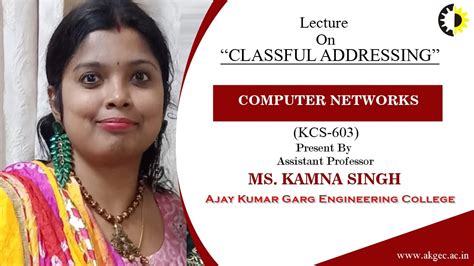 Classful Addressing Computer Network Lecture 04 By Ms Kamna Singh